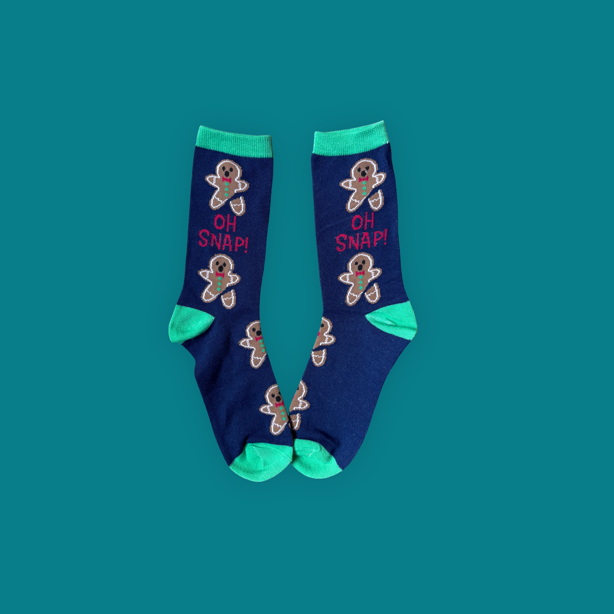 Oh Snap! – Gingerbread Man Crew Socks – Be Light Compression