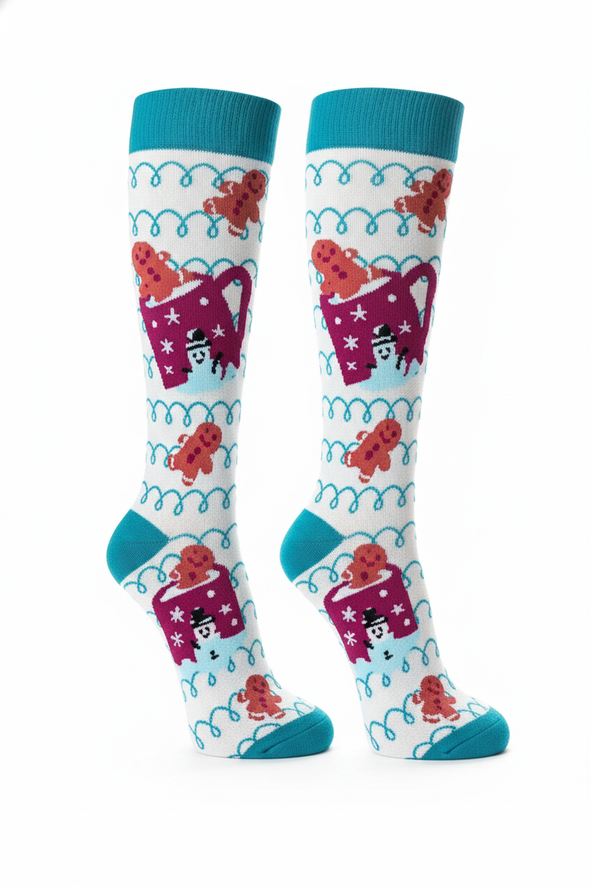 Cozy Cocoa & Cookies: Gingerbread Compression Socks – Be Light Compression