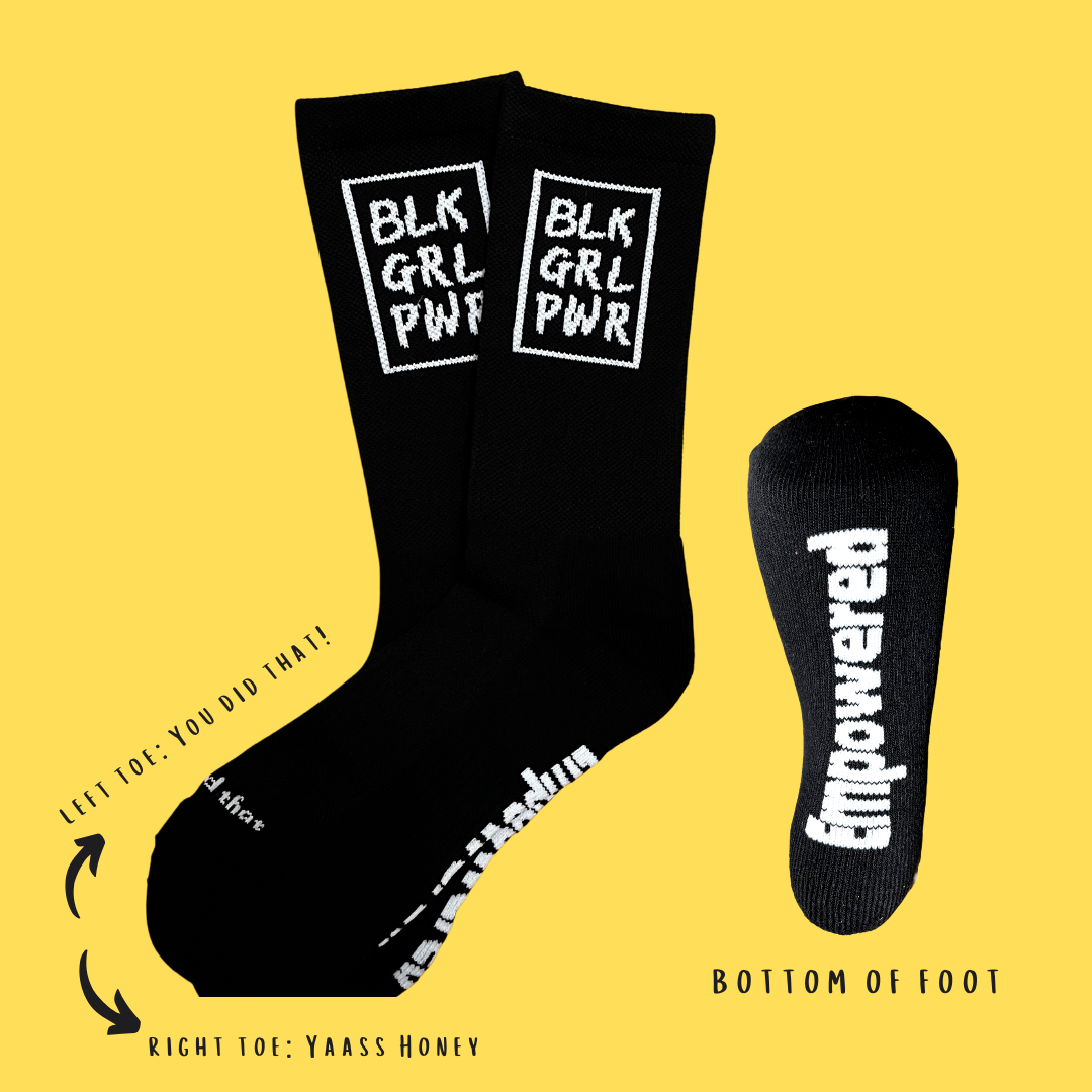 Blk Grl Pwr Crew Socks – Be Light Compression